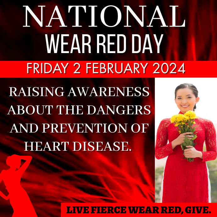 National wear red day design flyer Template | PosterMyWall