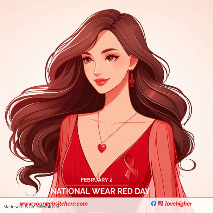 nATIONAL wEAR rED DAY Template | PosterMyWall