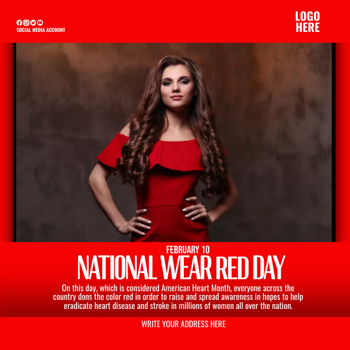 national wear red day Template | PosterMyWall