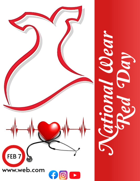 National Wear Red Day Flyer (us Letter) Template | PosterMyWall