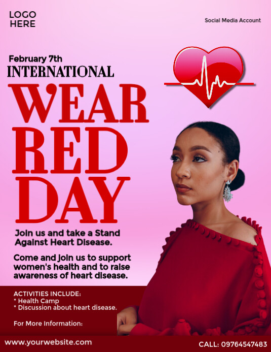 National Wear Red Day Flyer Template | PosterMyWall