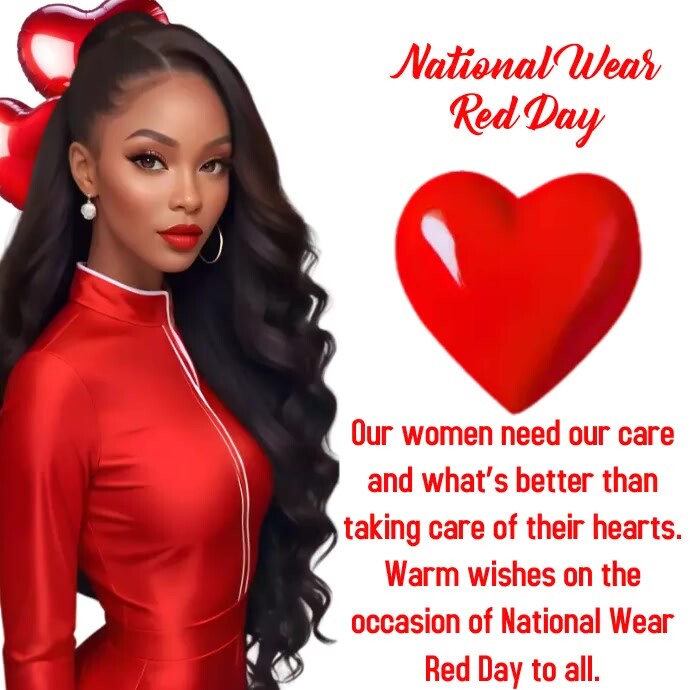 National Wear Red Day greeting video Template | PosterMyWall