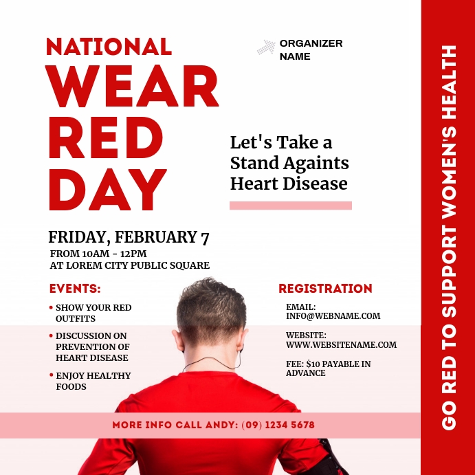 Copy of National Wear Red Day Instagram Post | PosterMyWall