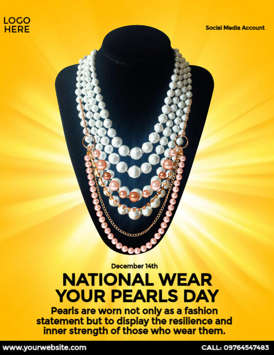Modèle National Wear Your Pearls Day Flyer | PosterMyWall