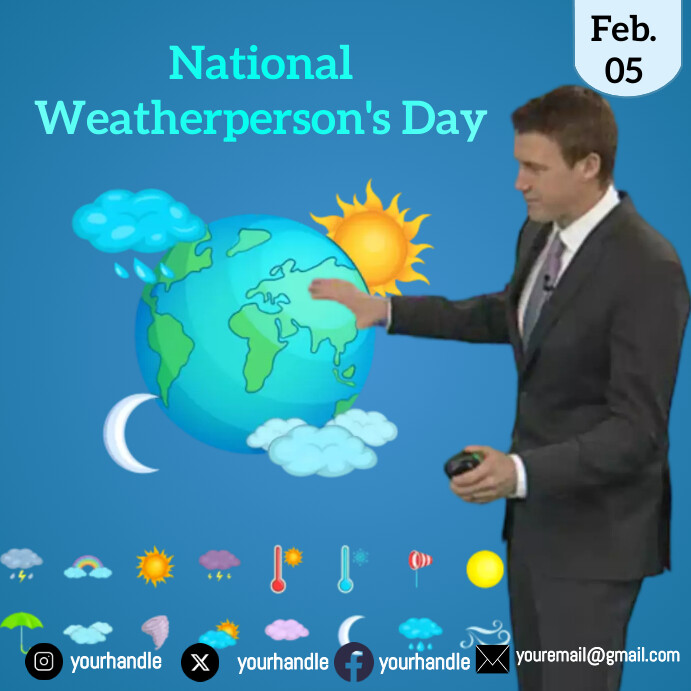 National Weatherperson's Day Instagram Editab Template | PosterMyWall