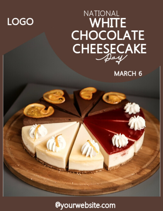 National White Chocolate Cheesecake Day Template Flyer (us Letter ...