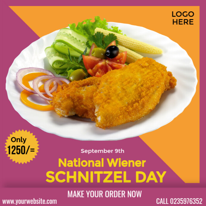 National Wiener Schnitzel Day Template | PosterMyWall