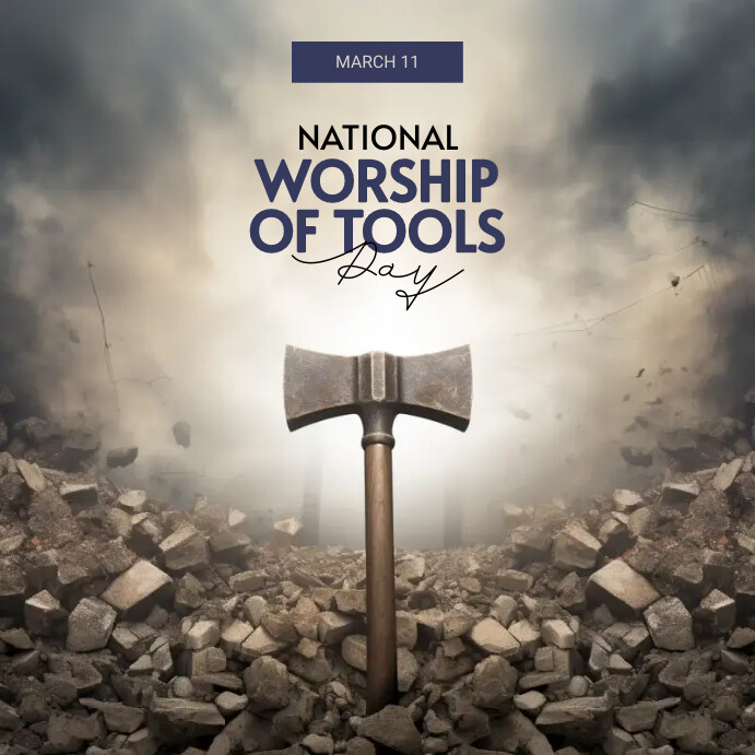 Copy of National Worship Of Tools Day Template | PosterMyWall