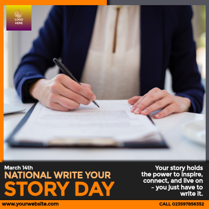Copy of National Write Your Story Day | PosterMyWall