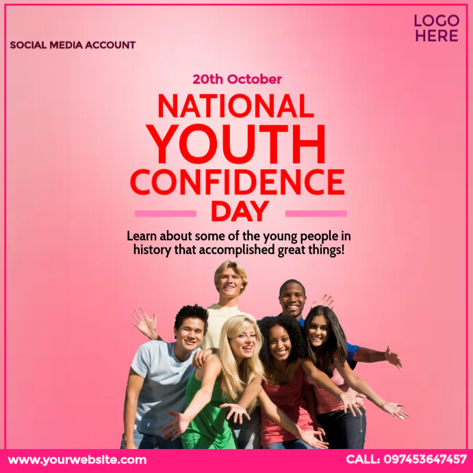 National Youth Confidence Day Template | PosterMyWall