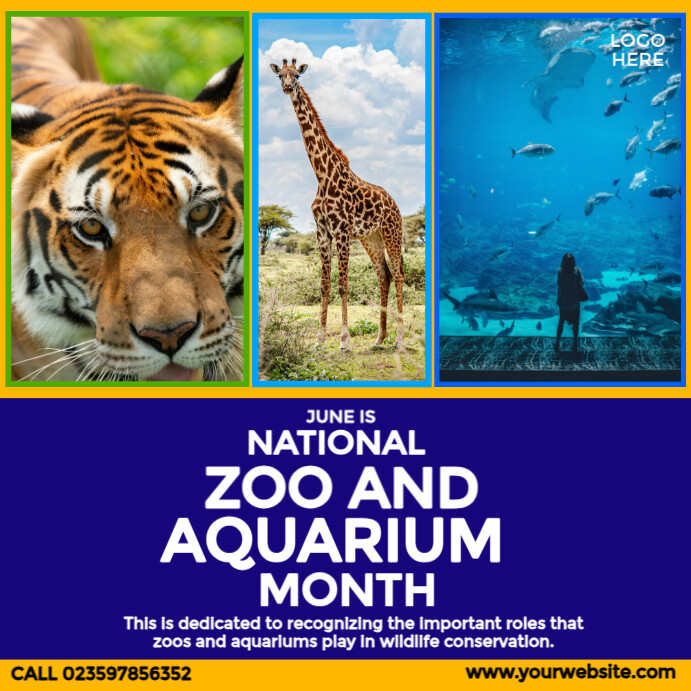 National Zoo and Aquarium Month Template | PosterMyWall