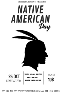Native American Day Flyer Design Template | PosterMyWall