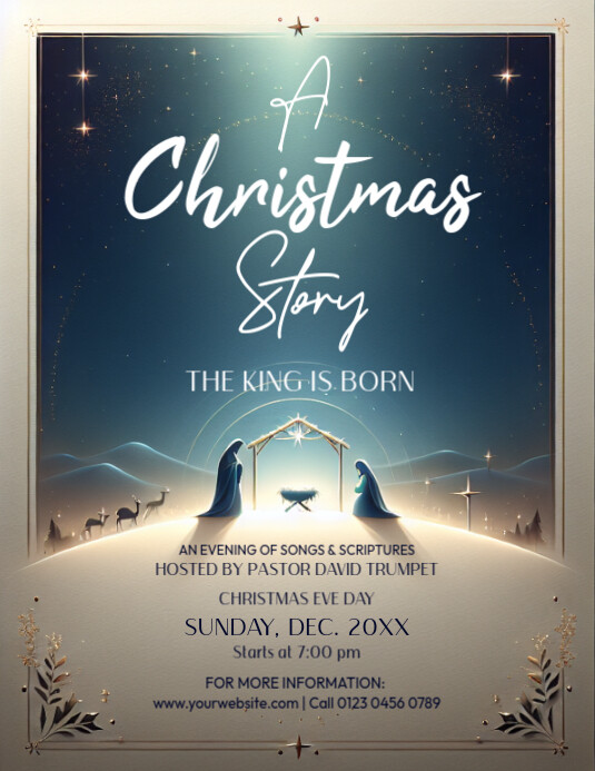 nativity Christmas invitation Template | PosterMyWall