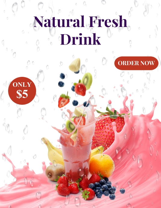 Brosur Brosur Minuman Segar Alami Templat | PosterMyWall