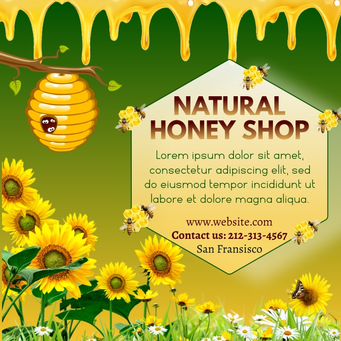 Copy of Natural honey shop flyer template | PosterMyWall