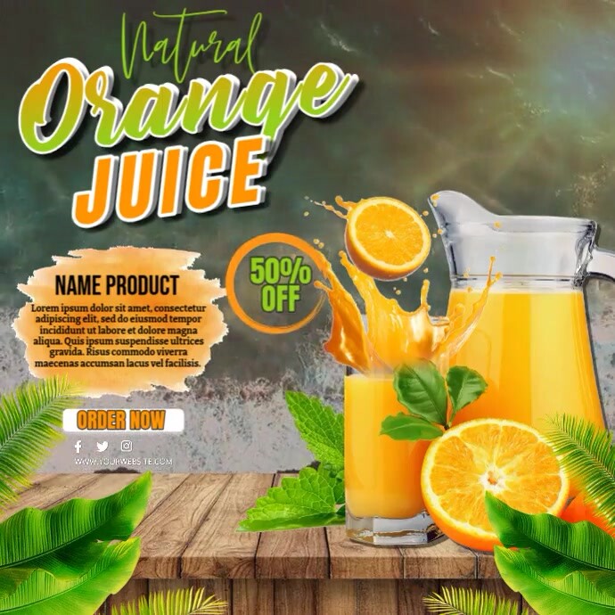 Copy of Natural Orange Juice | PosterMyWall