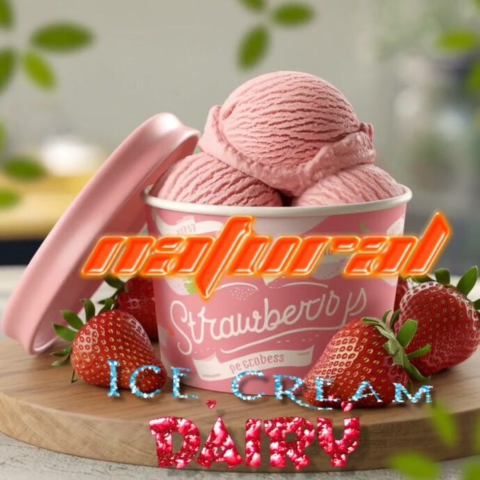 Natural Strawberry ice cream diary Template | PosterMyWall