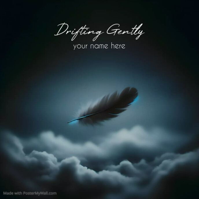 Navy and Black Minimal Feather Album Cover Template | PosterMyWall