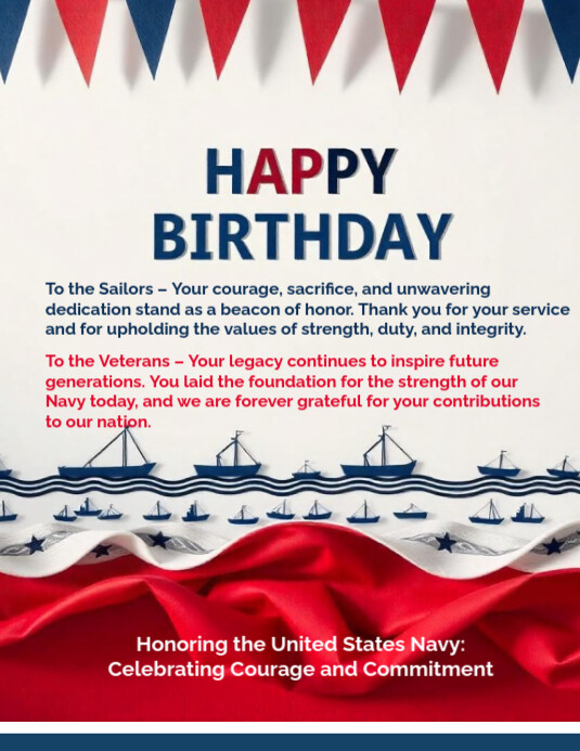 Navy Birthday For Men and Women Template | PosterMyWall