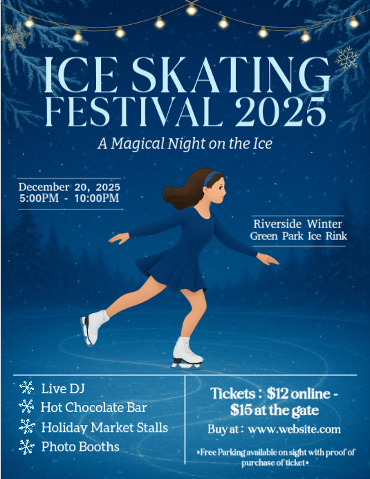 Navy Fancy Ice Skating Festival 2025 Flyer Template | PosterMyWall