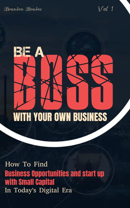 Navy Modern book cover with tile :Be a Boss with Your Own Business ...