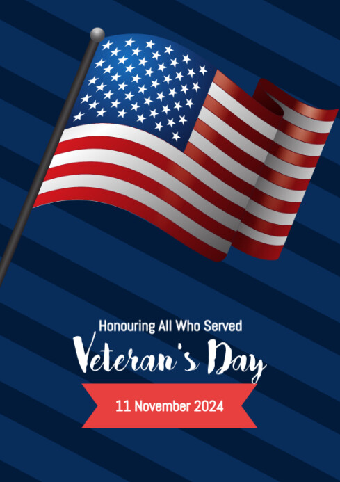 Navy Modern Veterans Day Poster Template | PosterMyWall