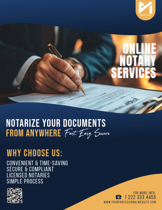Copy of Professional Online Notary Service Flyer Template | PosterMyWall