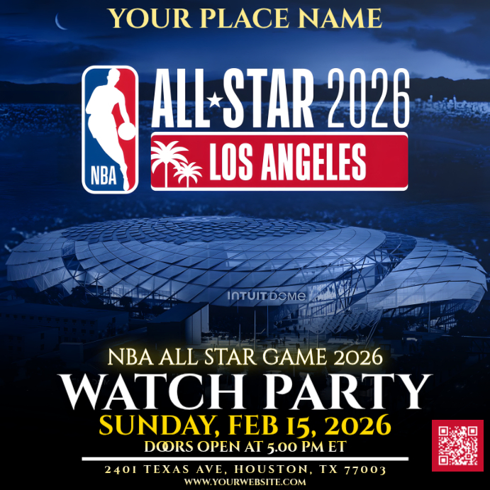 NBA All-Star Game Watch Party Instagram Post Template | PosterMyWall