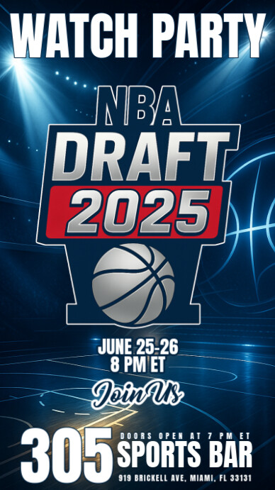 Copy of NBA Draft 2025 Watch Party Instagram Post Template | PosterMyWall