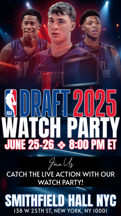 NBA Draft 2025 Watch Party Instagram Post Template | PosterMyWall