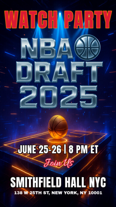 Modèle NBA Draft 2025 Watch Party Instagram Story Template | PosterMyWall