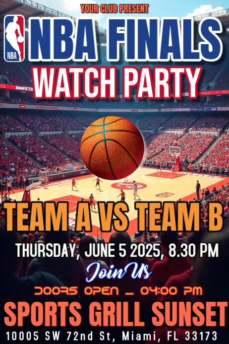 Modèle Nba Final Watch Party Poster | PosterMyWall