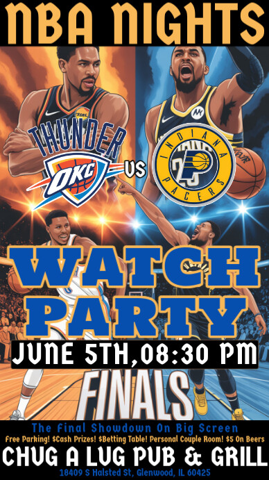 Nba Finals 2025 Watch Party Thunder Vs Pacers Instagram Story Template | PosterMyWall