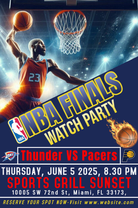NBA Finals Watch Party Templet Poster Template | PosterMyWall