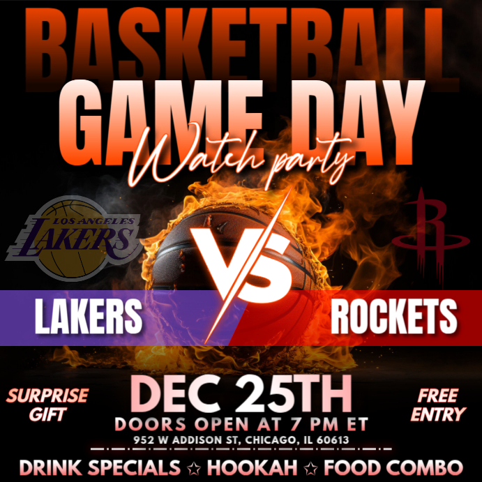 Copy of NBA Game Day Watch Party Instagram Post Template | PosterMyWall