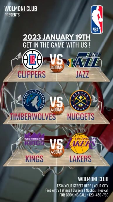 NBA live match updates, nba Schedule Template | PosterMyWall