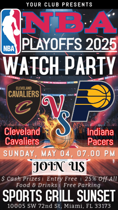 Nba Playoffs 2025 Watch Party Cleveland Cavaliers Vs Indiana Pacers ...