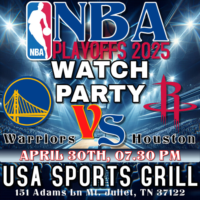 NBA Playoffs 2025 Watch Party Instagram Post Template | PosterMyWall