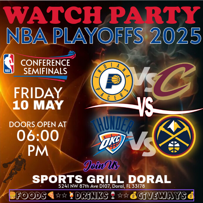 NBA Playoffs Round 2: Conference Semifinals Watch Party Instagram Post ...