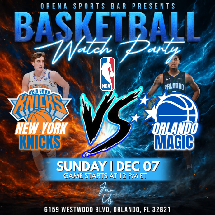 Plantilla de NBA Watch Party : New York Knicks vs Orlando Magic ...