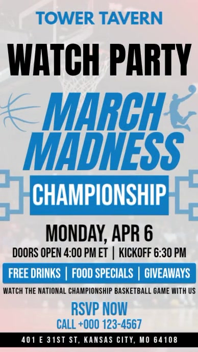 Basketball Championship Watch Party Template | PosterMyWall
