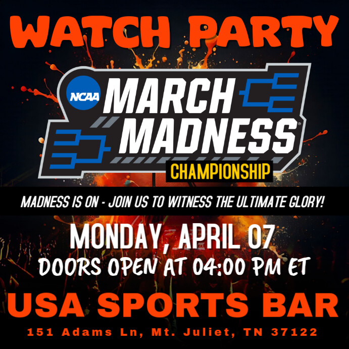 NCAA March Madness Championship 2025 Watch Party Template | PosterMyWall