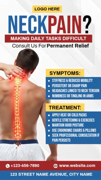 Plantilla de Neck Pain Ads | PosterMyWall
