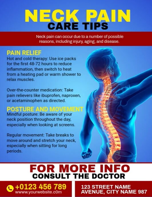 Neck Pain Ads Template | PosterMyWall