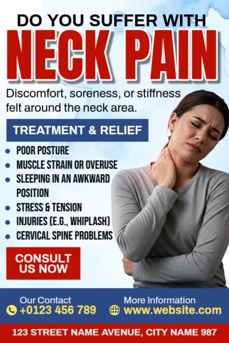 Plantilla de Neck Pain Template Ads | PosterMyWall