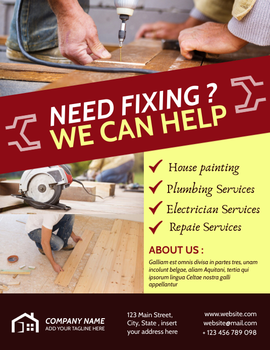 need fixing house repair services flyer adver Template | PosterMyWall