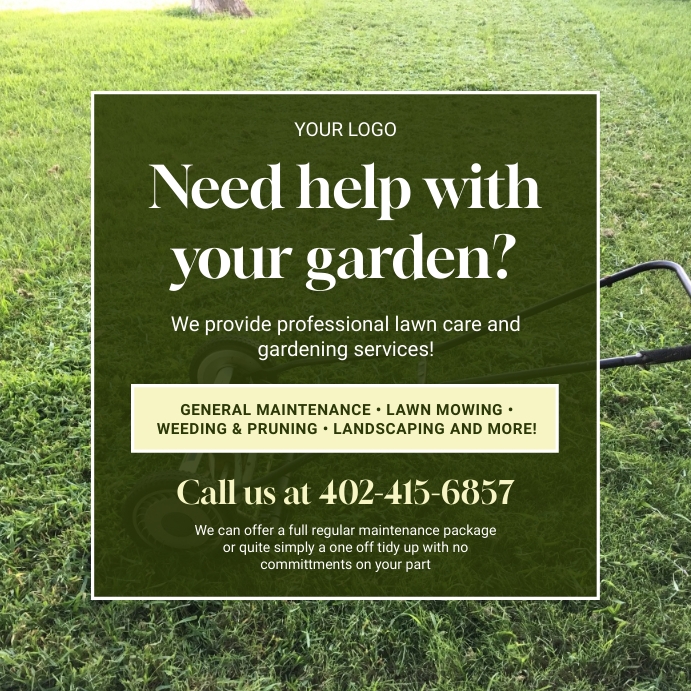 Copy of Need help with your garden ? Lawn Service | PosterMyWall