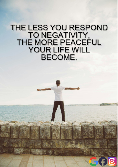 NEGATIVITY AND PEACEFUL QUOTE TEMPLATE | PosterMyWall