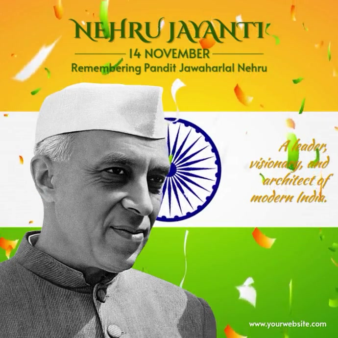 Copy of Nehru Jayanti Tribute Social Media Video Post Template ...