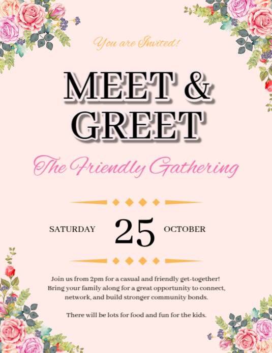 Neighbors Meet & Greet meeting Template | PosterMyWall